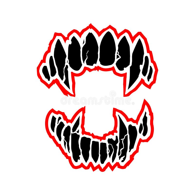 Vampire Teeth Vector Isolated on White Background Stock Vector ...