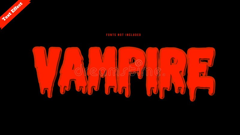 Vampire Text Effect Design Vector. Editable 3d Text Stock Vector ...