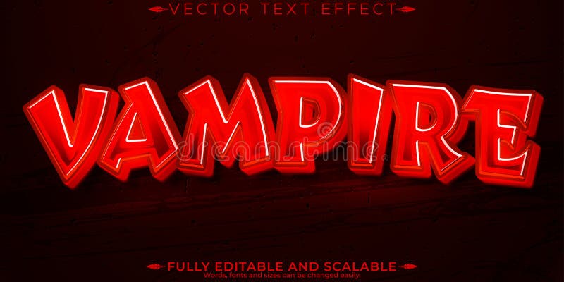 Vampire Text Effect, Editable Blood and Dracula Text Style Stock Vector ...