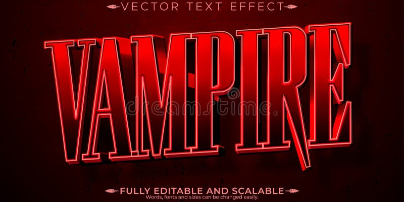 Vampire Text Effect, Editable Immortal and Mysterious Customizable Font ...