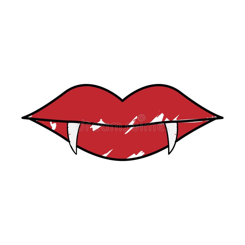 Vampire woman lips stock vector. Illustration of makeup - 199625191