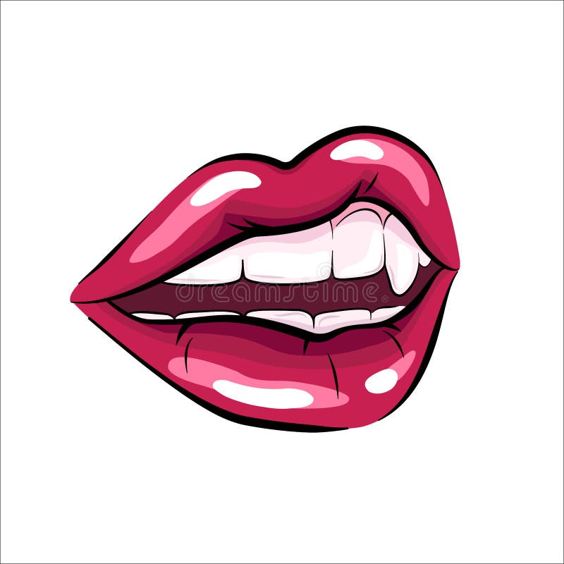 Vampire woman lips stock vector. Illustration of female - 240112512