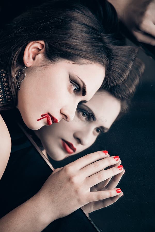 Vampire woman stock image. Image of gothic, lips, cosmetics - 46199265