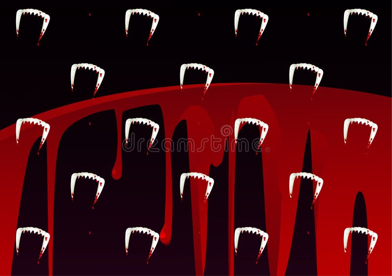 Vampires Tooth and Blood Pattern Stock Vector - Illustration of ...