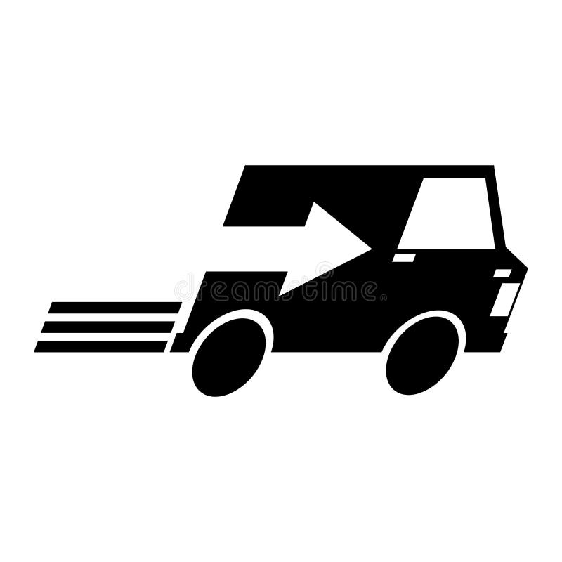 Van with Arrow Delivery Service Icon Stock Vector - Illustration of ...