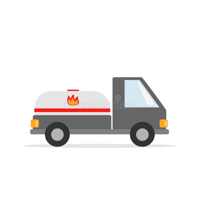 Automobile Gas Tank Van. Work Car. Vector Graphics in Flat Style. Stock ...