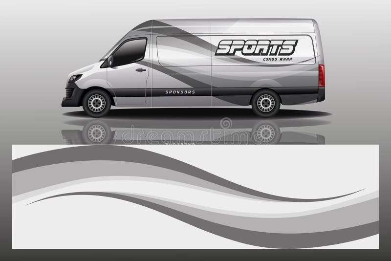 Van Car Decal Wrap Design Vector Stock Illustration - Illustration of ...