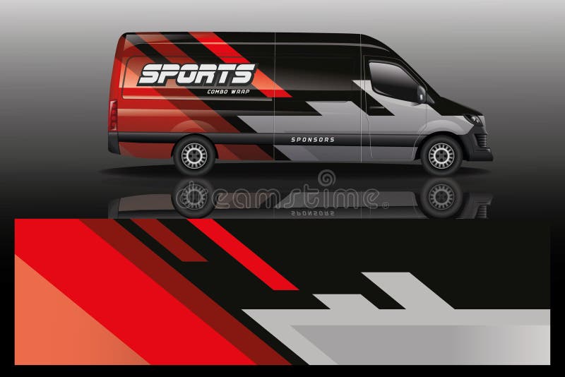 Van Car Decal Wrap Design Vector Stock Illustration - Illustration of ...