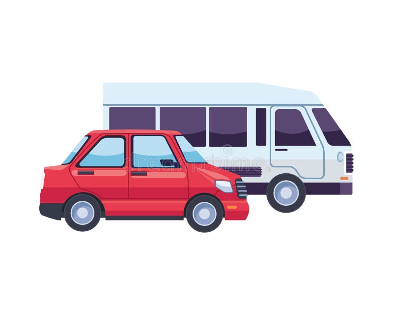 Van and Car Transport Vehicles Stock Vector - Illustration of icon ...