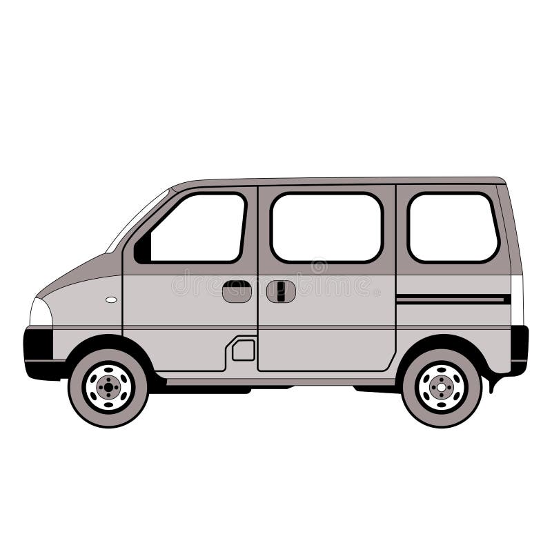 Van Car, Vector Illustration , Lining Draw, Profile Stock Vector ...