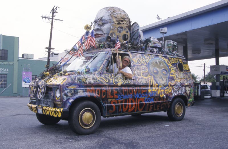Van Converted into a Decorated Mobile Movie Studio, California ...