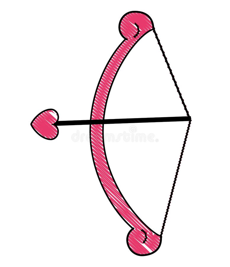 Cupido met boog en pijl vector illustratie. Illustration of kerub - 7526576