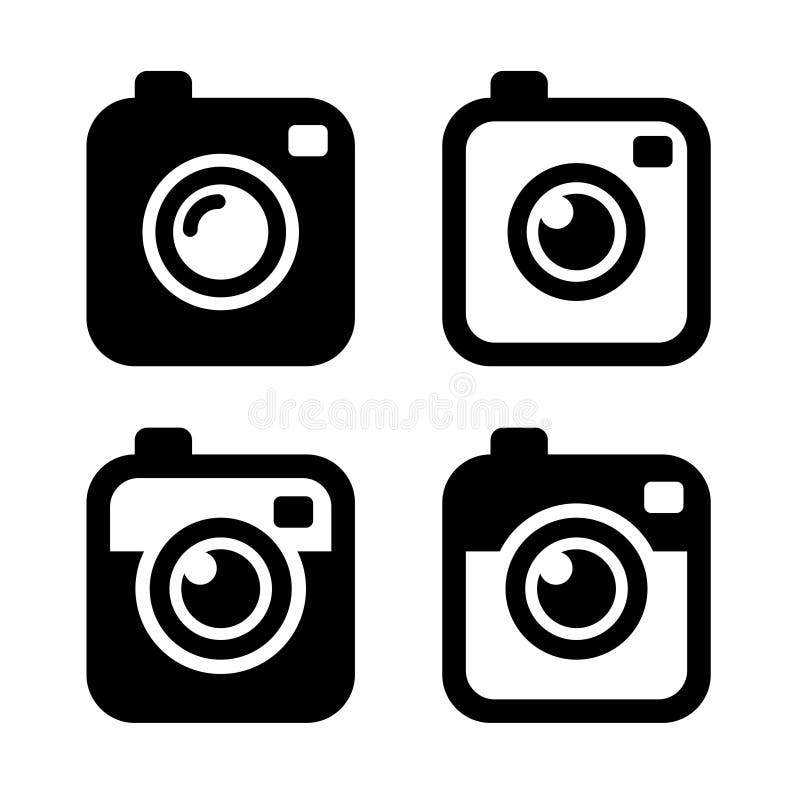 Van De Hipsterfoto of Camera Geplaatste Pictogrammen Vector Vector ...