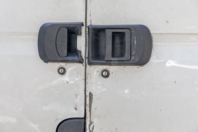 Van Door Theft Damage stock photo. Image of commercial - 200187086