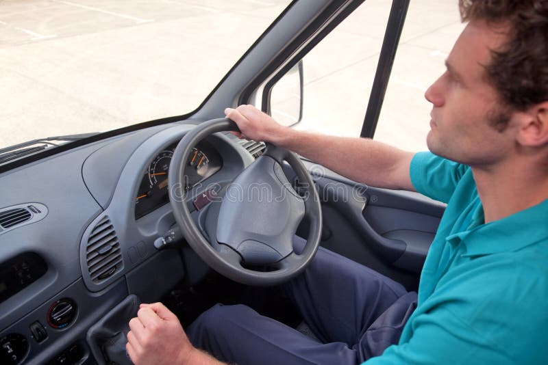 Van Driver Right Hand Drive Vehicle. Stock Photo - Image of shipping ...