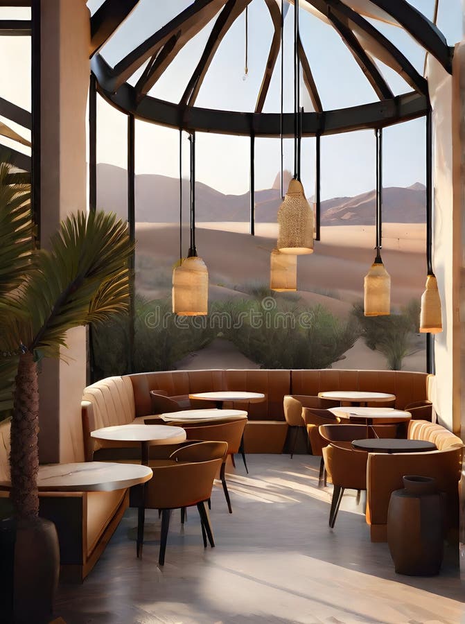 Van Duysen Designed Cafe Desert Location Moroccan Stock Illustration ...