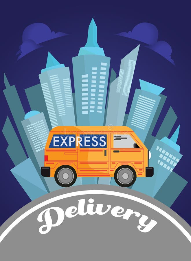 Mobile Application Delivery Man Service by Scooter in Background Vector ...