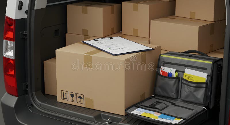 AI-Generated Delivery Van Cargo Stock Illustration - Illustration of ...