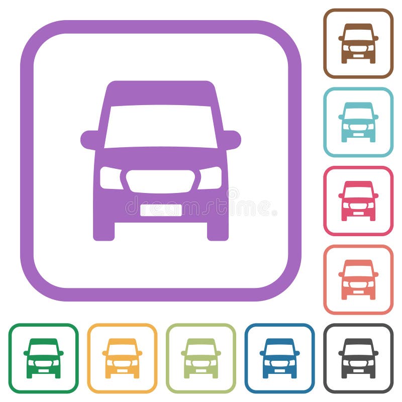 Van Front View Simple Icons Stock Vector - Illustration of logotype ...