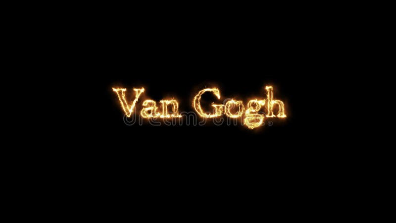 Van Gogh Written with Fire. Loop Stock Video - Video of painting ...