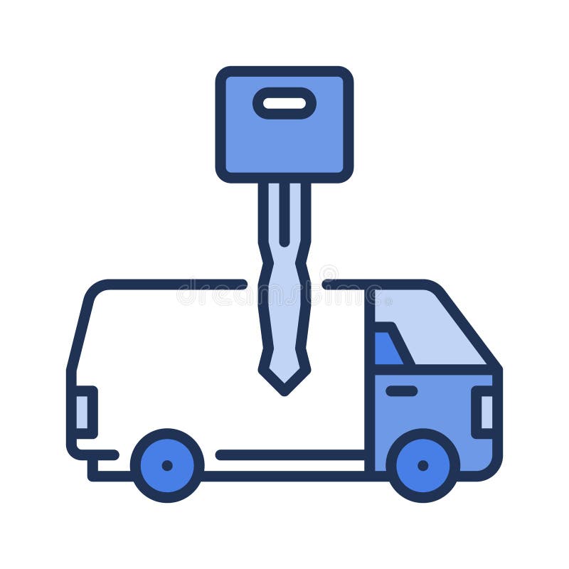 Van Hire Vector Rental Concept Blue Icon or Sign Stock Vector ...