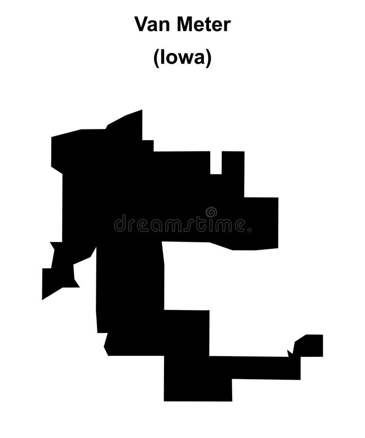 Van Meter outline map stock vector. Illustration of region - 387208458