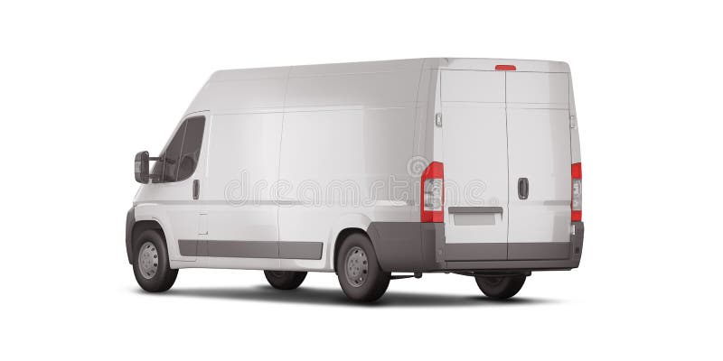 Top Back Perspective View on White City Bus - Background Stock ...