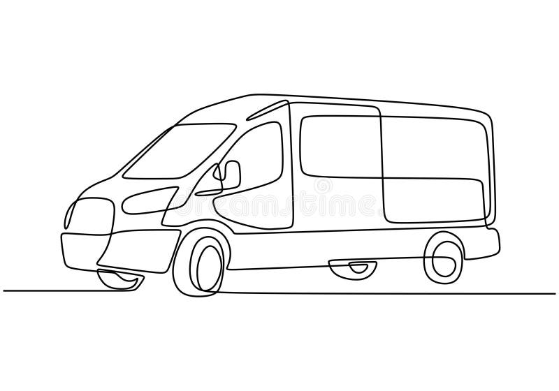 Van One Line Drawing. Continuous Line Illustration of a Van, Perfect ...
