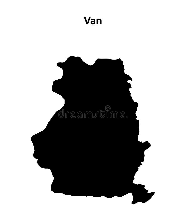 Van outline map stock vector. Illustration of icon, atlas - 360687214