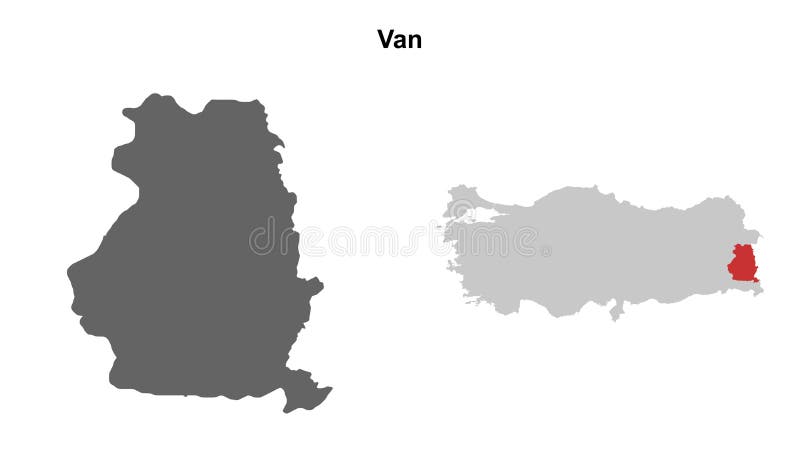 Van outline map stock illustration. Illustration of detailed - 379017814