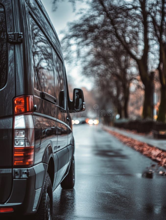 Van parked on roadside stock photo. Image of vehicle - 375055266