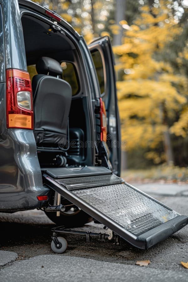 A Van with a Ramp Attached To the Back of it, Ideal for Loading or ...