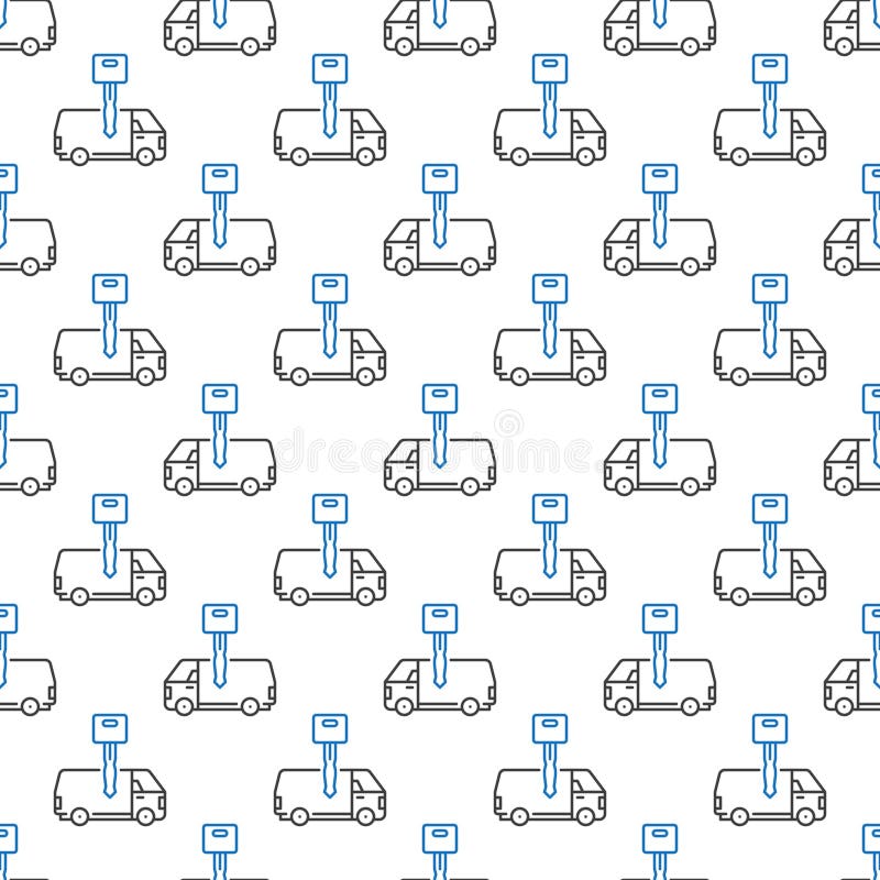 Van Rental Vector Hire Outline Seamless Pattern Stock Vector ...
