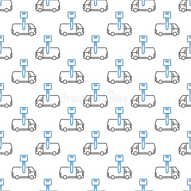 Van Rental Vector Hire Outline Seamless Pattern Stock Vector ...