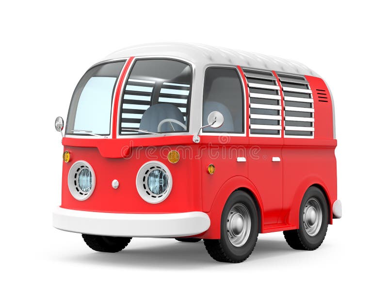 Van retro cartoon stock illustration. Illustration of machine - 149934883