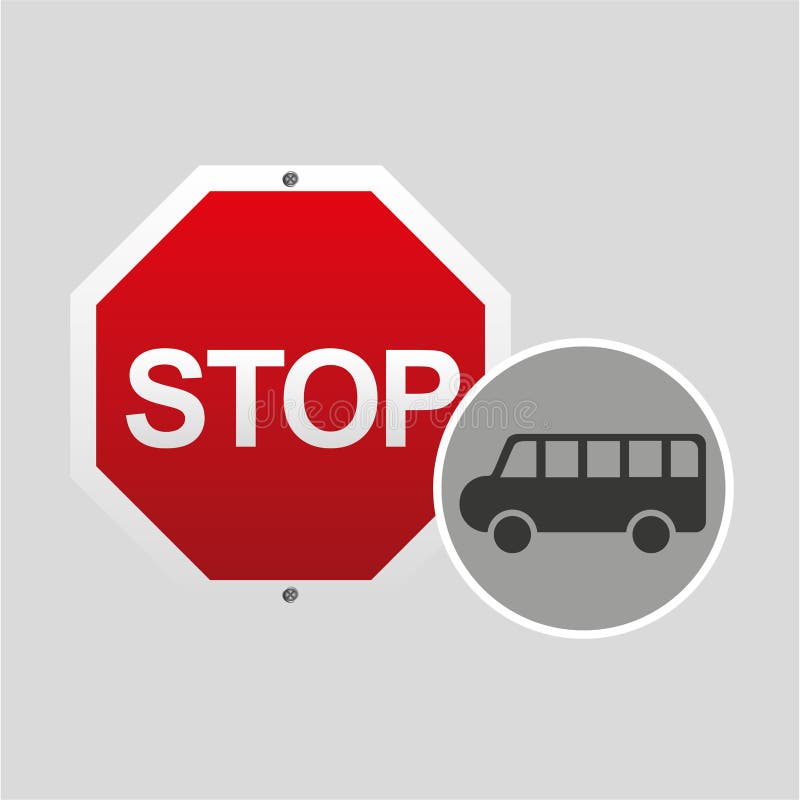Van stop road sign design stock vector. Illustration of departure ...
