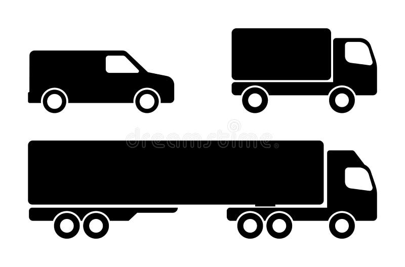 Van,truck and Lorry Icon. Simple Flat Design Stock Vector - Illustration of side, symbol: 234069974