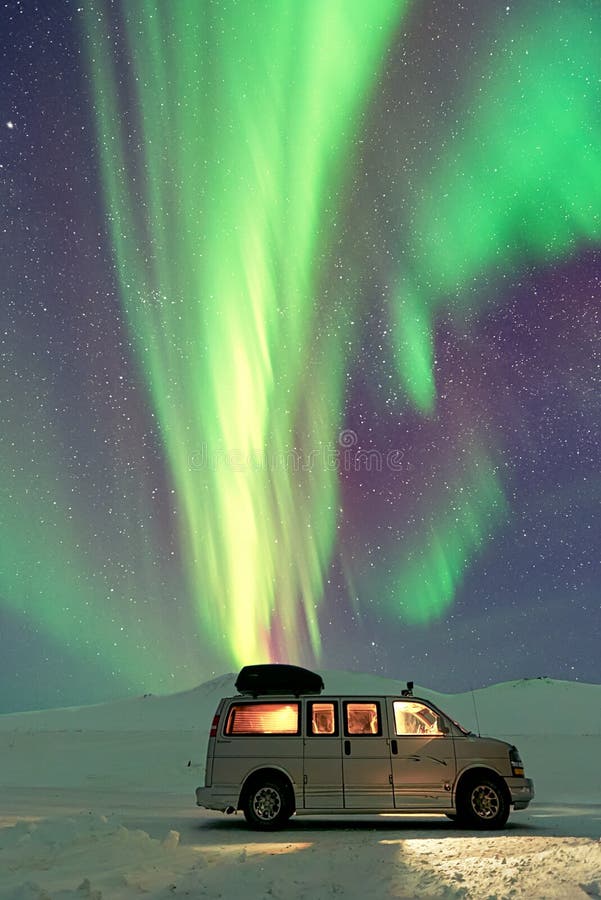 Road To the Aurora Borealis Stock Image - Image of arctic, fairbanks ...
