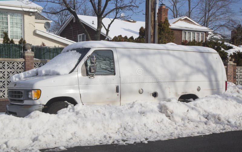 Van Under Snow in Brooklyn after Massive Winter Storms Strikes ...