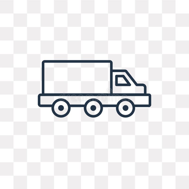 Van Vector Icon Isolated on Transparent Background, Linear Van T Stock ...
