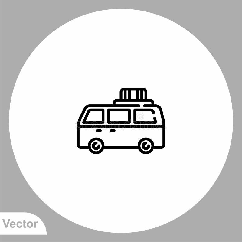 Van Vector Icon Sign Symbol Stock Vector - Illustration of sign ...