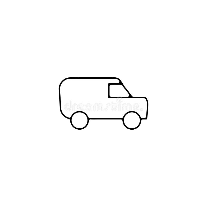 Van Thin Line Icon. Van Hand Drawn Thin Line Icon Stock Vector ...