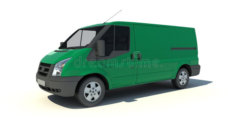 Van verde ilustração stock. Ilustração de render, comercial - 42974531