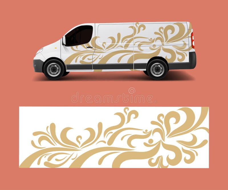 Van Wrap Design Template Vector with Wave Shapes, Decal, Wrap, and ...