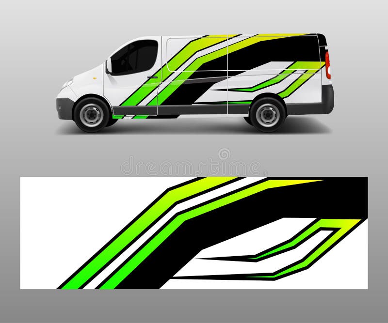 Van Wrap Design Template Vector with Wave Shapes, Decal, Wrap, and ...
