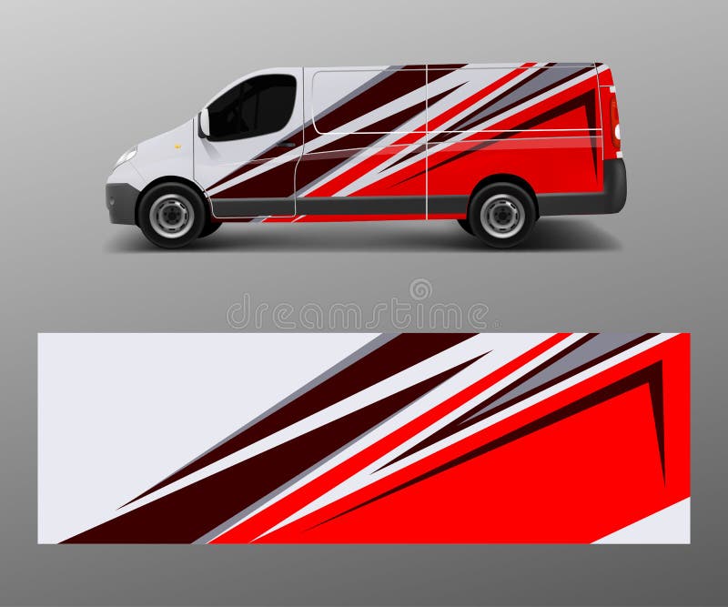 Van Wrap Design Template Vector with Wave Shapes, Decal, Wrap, and ...