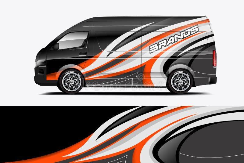 Van Wrap Livery Design for Company Stock Illustration - Illustration of ...