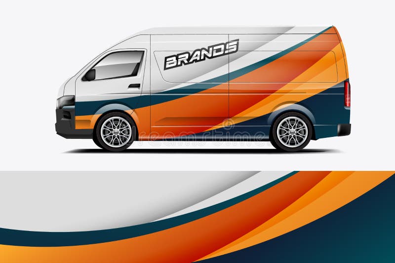 Van Wrap Livery Design for Company Stock Illustration - Illustration of ...