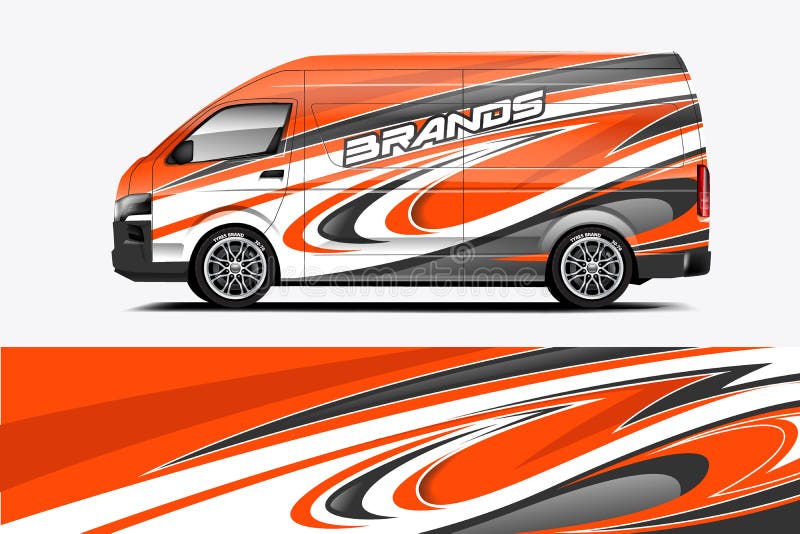 Van Wrap Livery Design for Company Stock Illustration - Illustration of ...