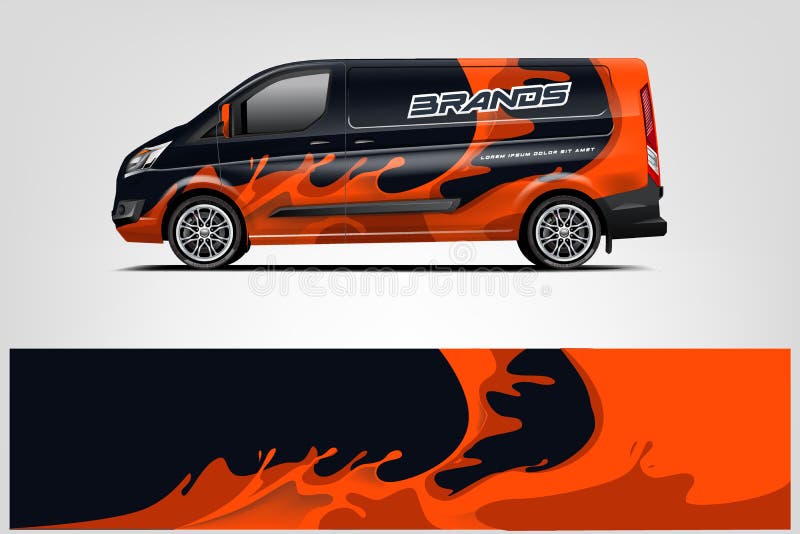 Van Wrap Livery Design. Eps 10.vector Stock Illustration - Illustration ...